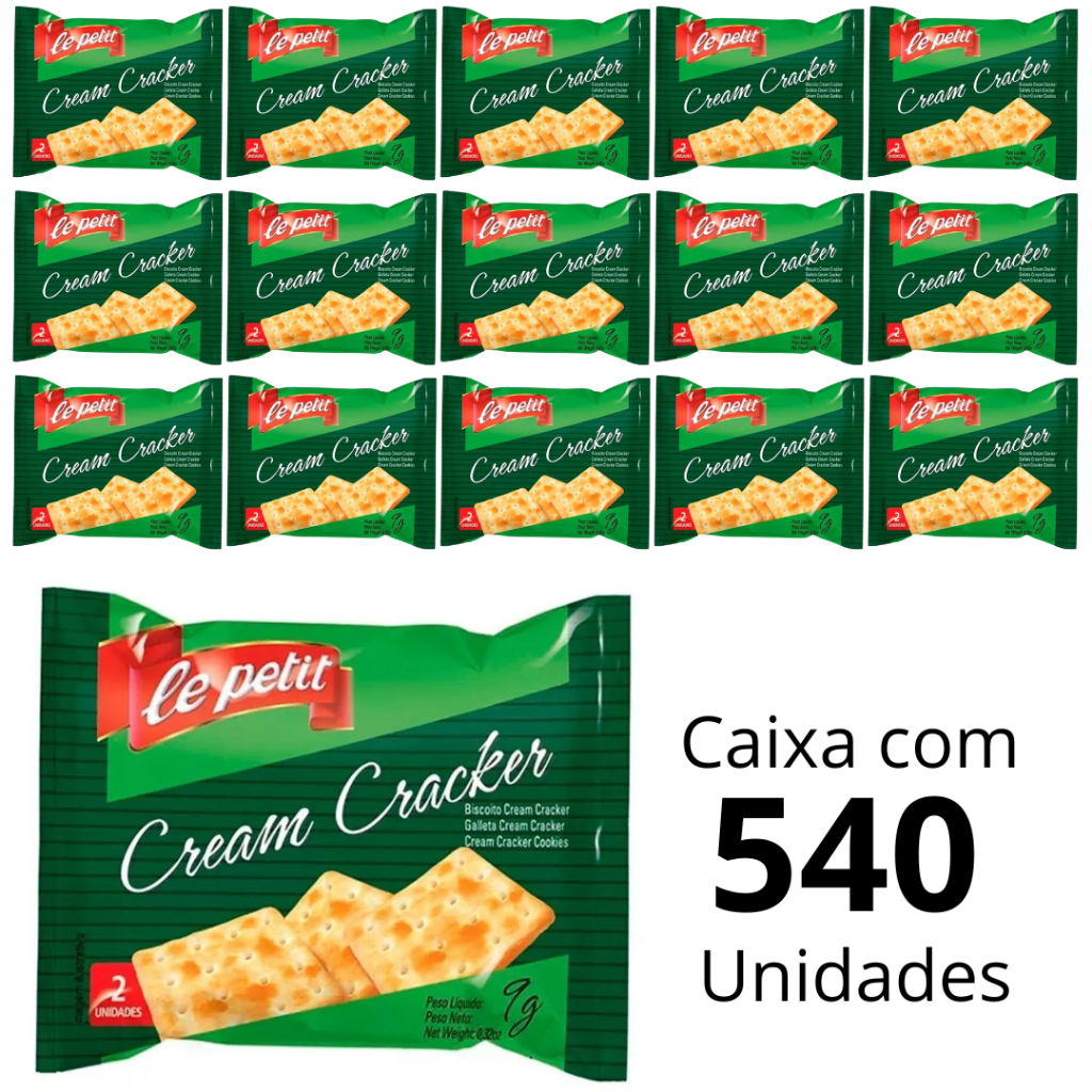 Kit 3 Caixa De Biscoito Cream Cracker Le Petit Sachês De 9g 540un Para ...