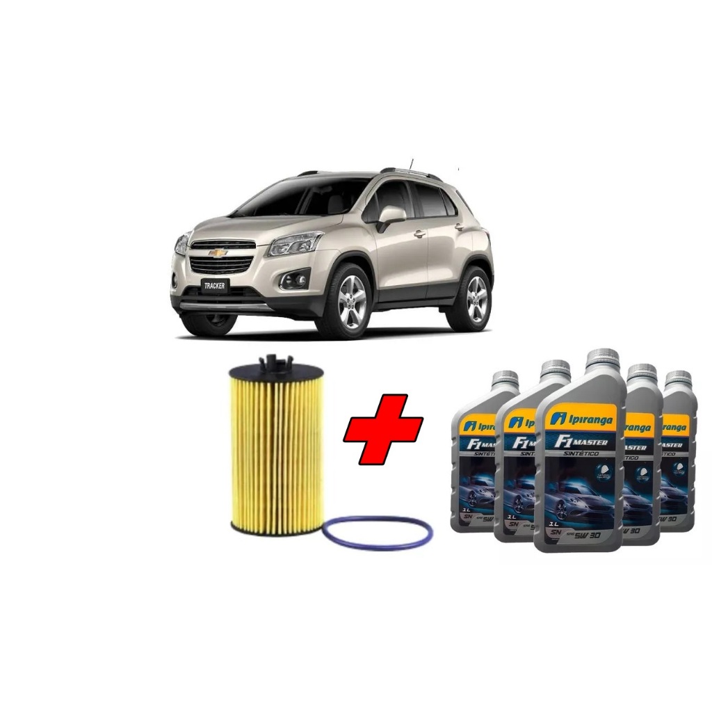 Kit Troca de óleo Tracker Cruze 1.8 16v 5w30 SINTÉTICO com 5 litros com ...