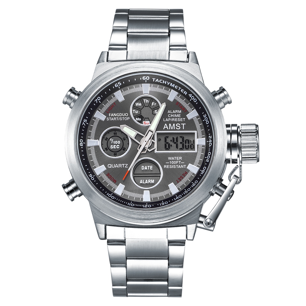 Relógio Militar Amst Am3003 Pulseira De Aço Inoxidável | Shopee Brasil