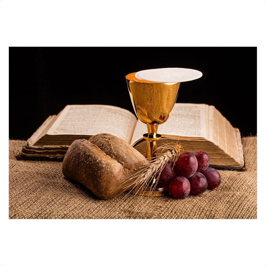 Painel Retangular em Tecido Sublimado Eucaristia Santa Ceia Sacramento ...