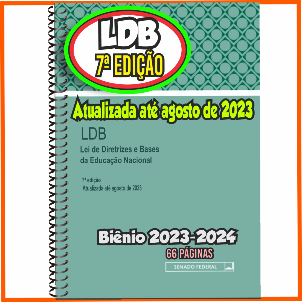 Apostila Encadernada Lei de Diretriz E Bases Da Educação LDB Colorida ...