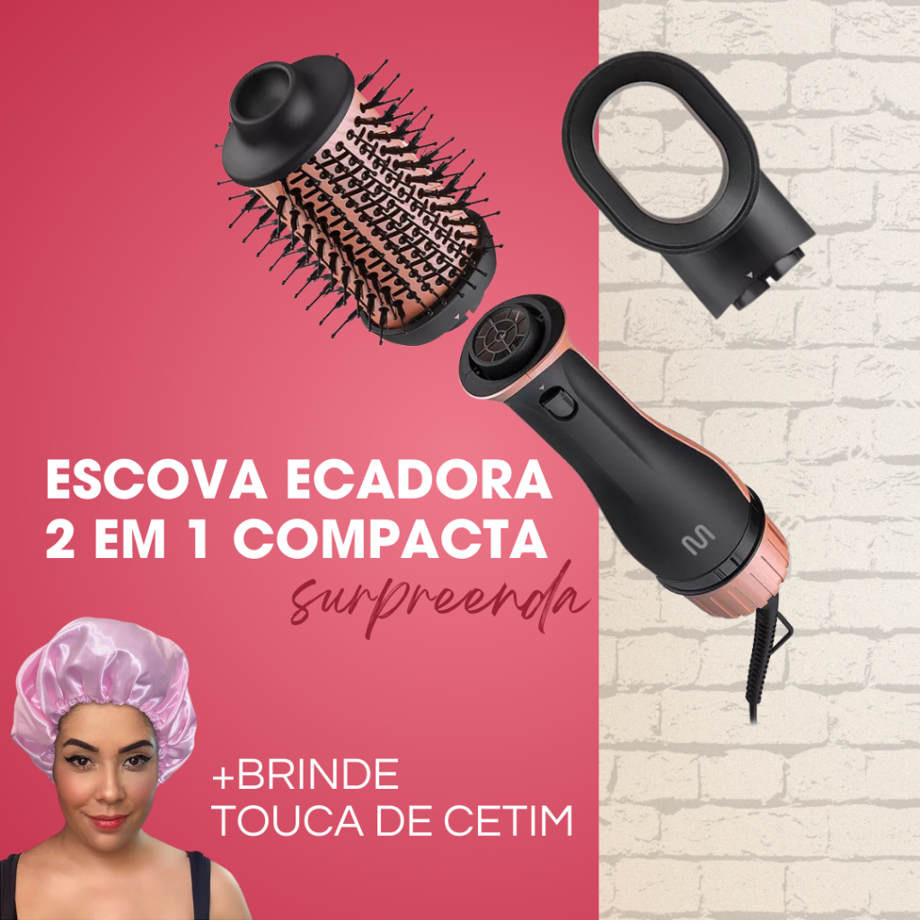 Escova Secadora 2 Em 1 1200w Bivolt Chaveada Multicare Eb116 Cor Preto ...