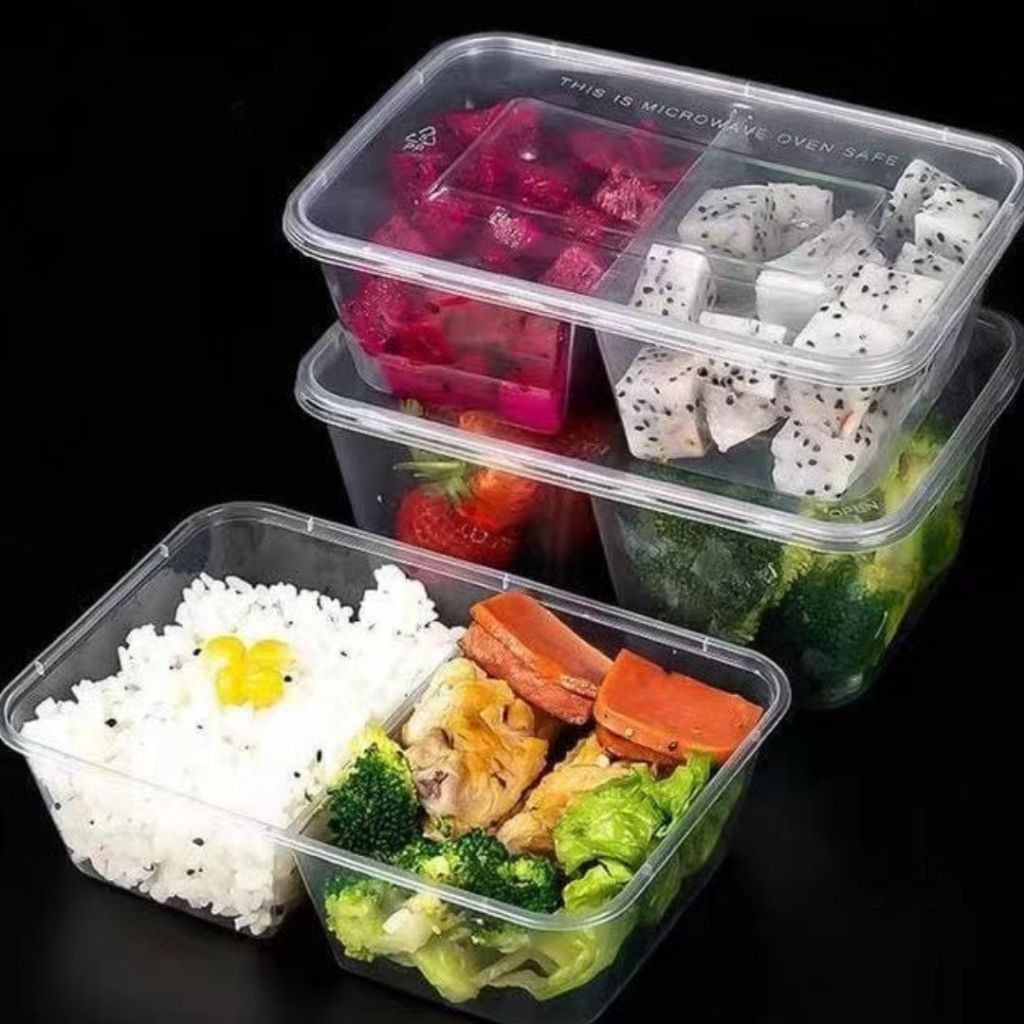 Pote retangular para Micro-ondas 650m,750ml Freezer Marmita Fitness Embalagem Quente ou Frio ...