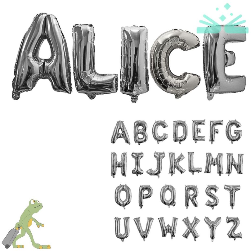 Kit 14 Balões Metalizados Letra Prata 30cm Escolha as letras e montamos ...