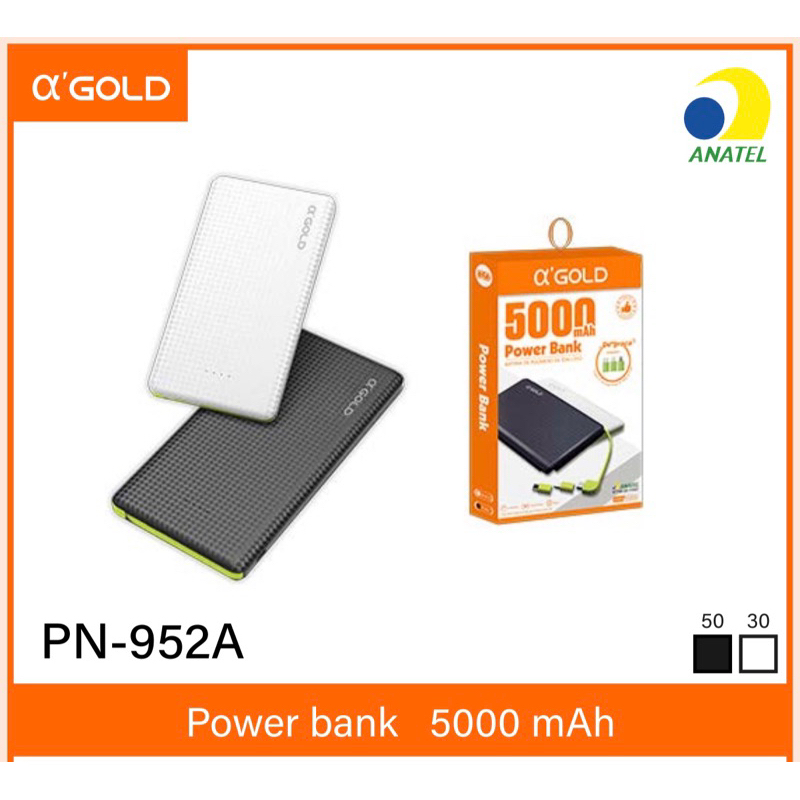 PN-952A Power bank 5000 mAh | Shopee Brasil