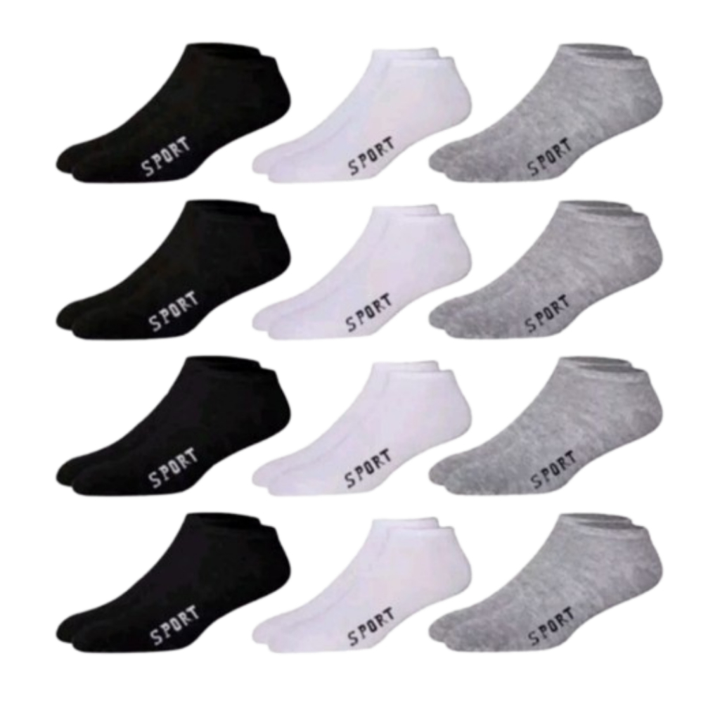 Kit 12 Pares Meias Soquetes - Meia Unissex Cano Curto - UNISSEX ...