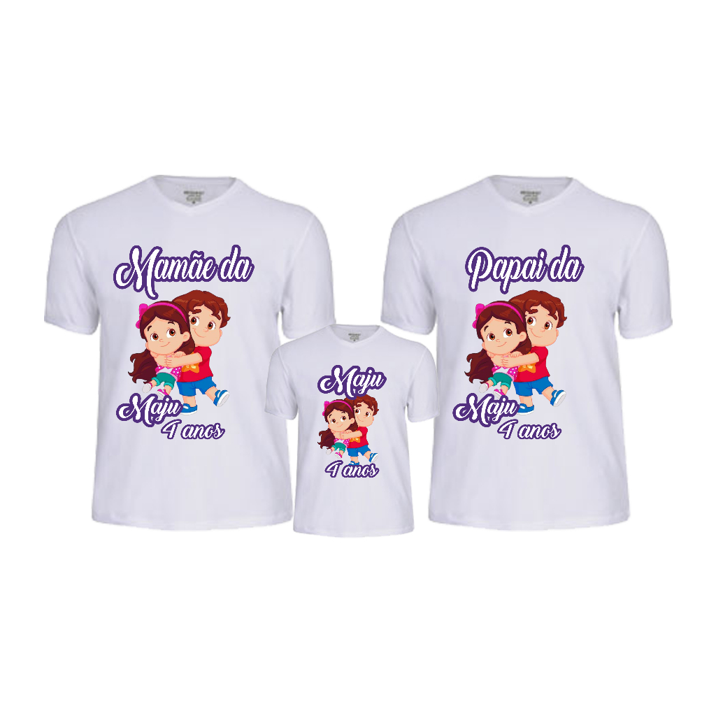 Kit Camisetas Maria Clara e JP Personalizados Festa Aniversário ...