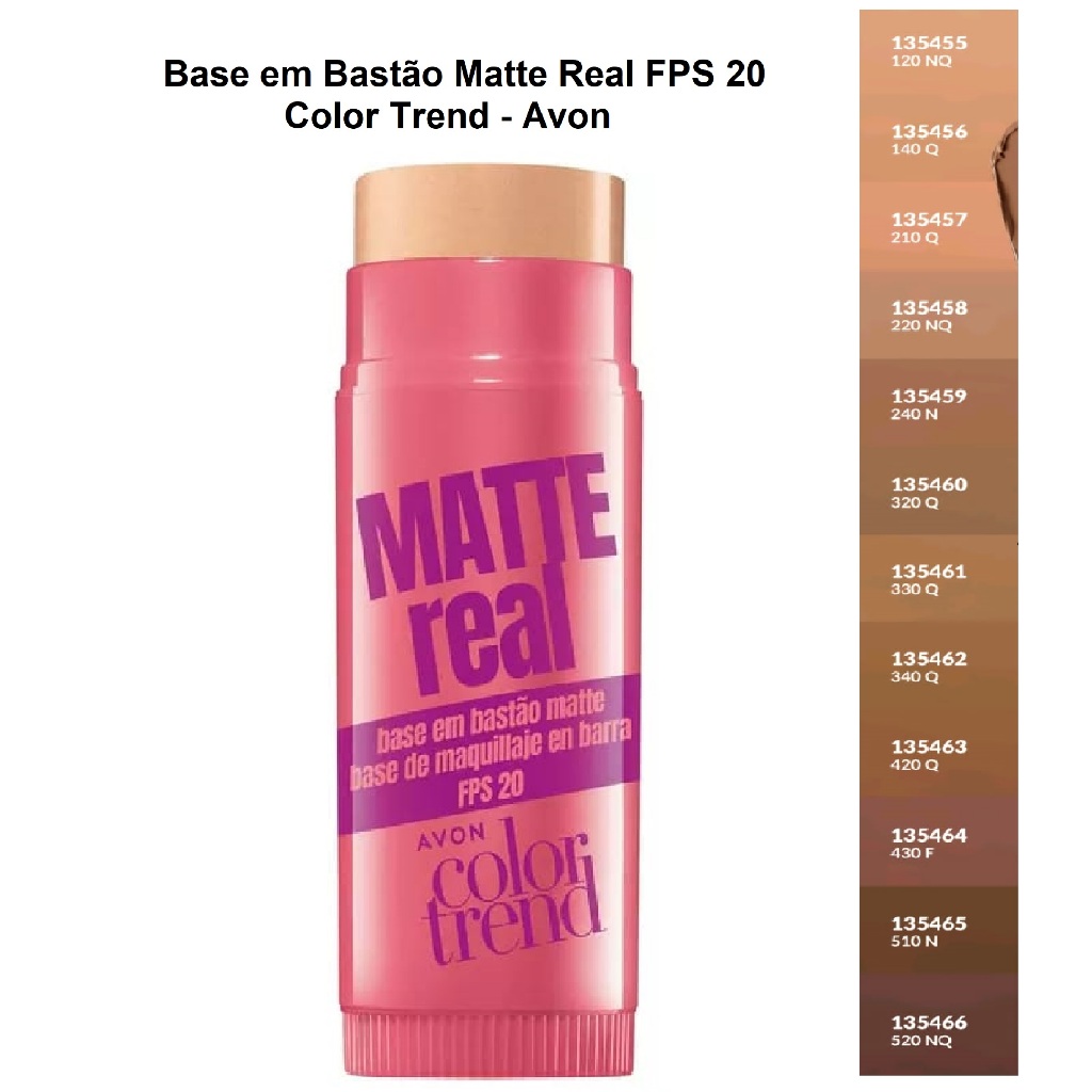 Base em Bastão Matte Real FPS 20 - Avon Color Trend - 6,5 g | Shopee Brasil