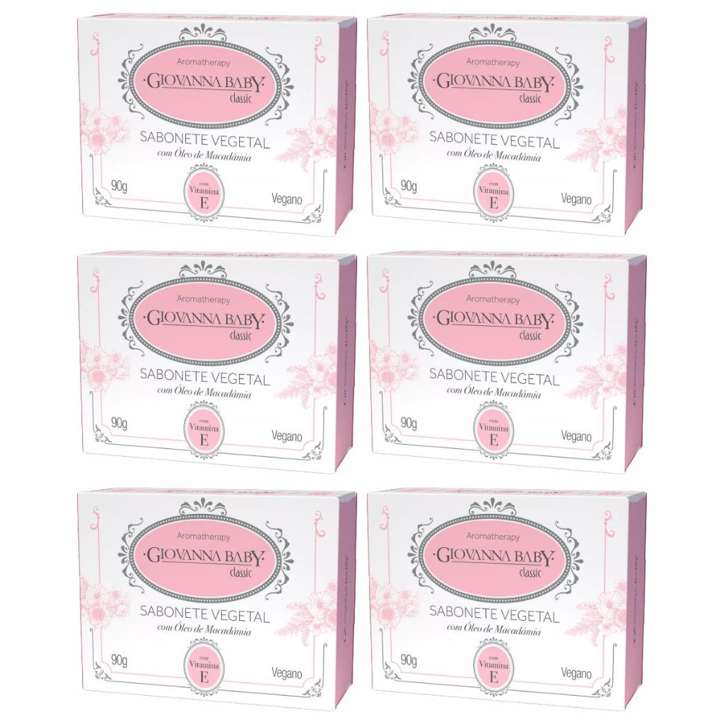 Kit 6 Giovanna Baby Classic Rosa Sabonete Em Barra 90g | Shopee Brasil
