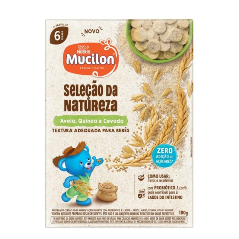 Mucilon seleção Zero adição de açúcar 5 cereais e Quinoa 100g | Shopee ...