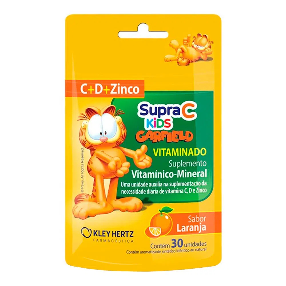 Vitamina C Supra C Kids Garfield 30 unidades | Shopee Brasil