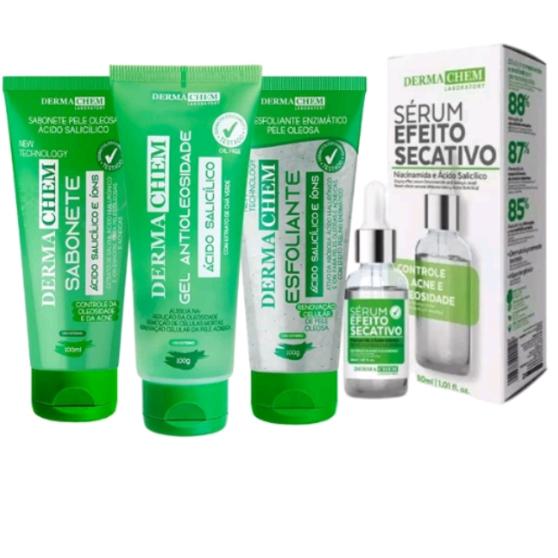 Kit Skincare Tratamento Facial para Peles com Acne e Oleosas Dermachem ...