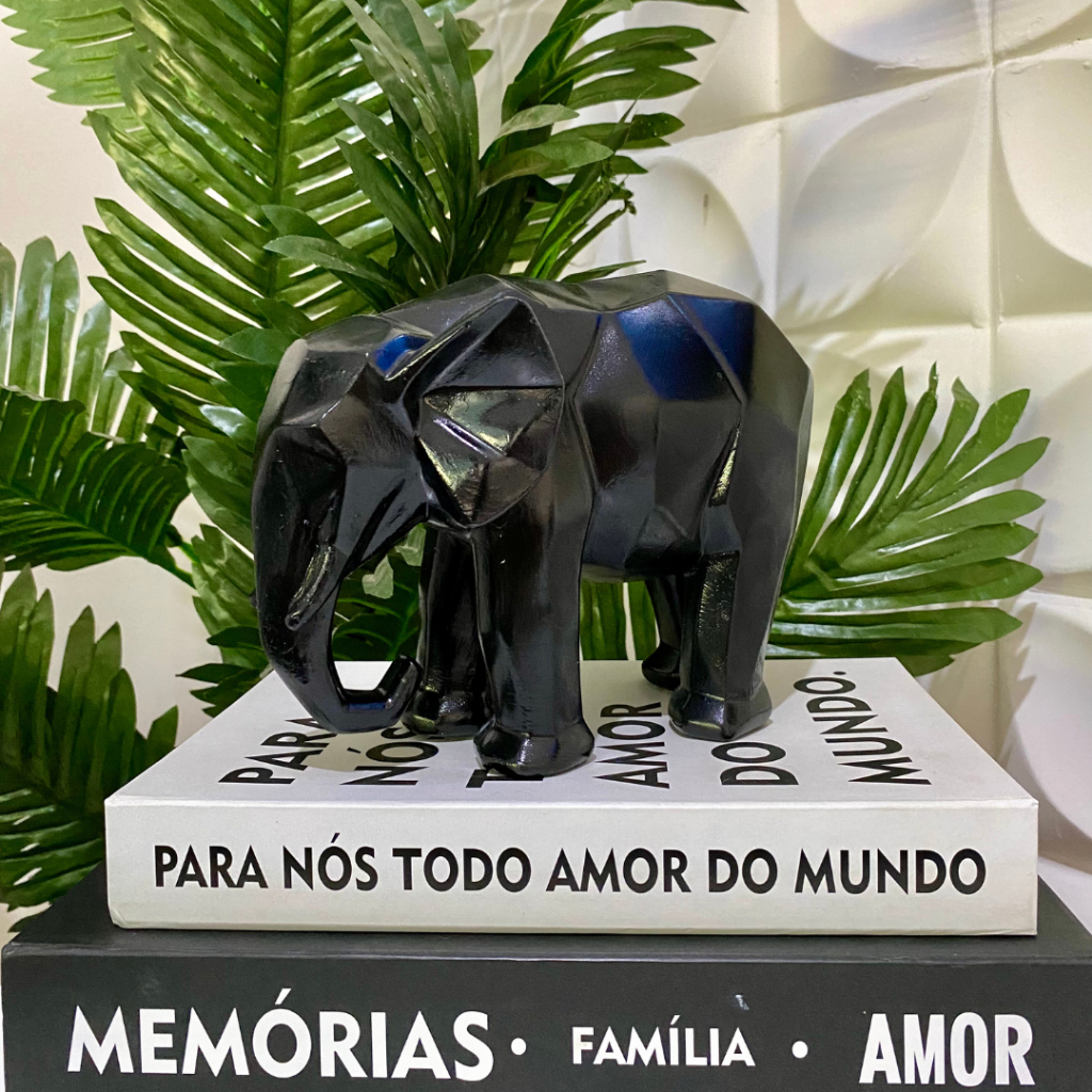 Escultura Elefante Luxo Modelo Novo E Moderno Tam - 15cm Preto | Shopee ...