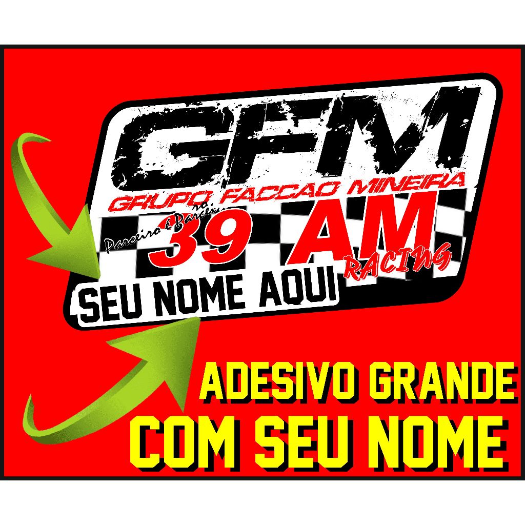 GFM ADESIVO GFM COM SEU NOME/QRA METALIZADO PREMIUM AAA GRUPO GFM GFM ...