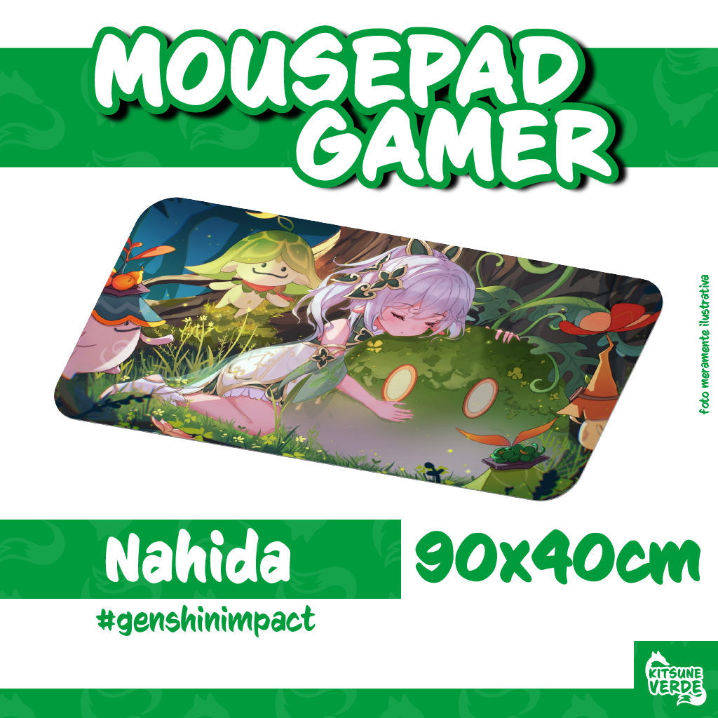 Mouse Pad Gamer Personalizado - Nahida - Genshin Impact - 90x40 - 60x40 ...