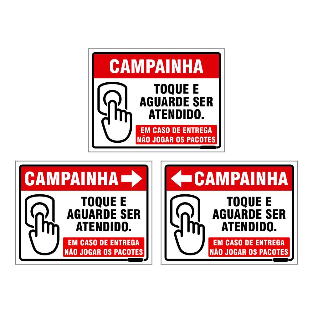 Placa Campainha Toque e Aguarde ser Atendido Em Caso de Entrega Não ...