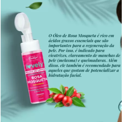 Mousse de Limpeza Facial Rosa Mosqueta Facebeautiful 150ml | Shopee Brasil