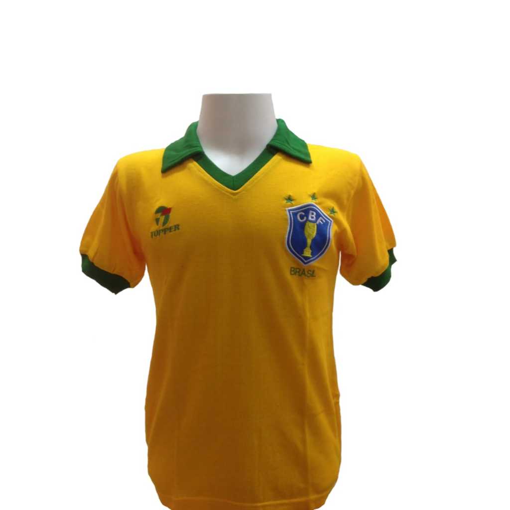 Camisa Brasil 1986 Amarelo | Shopee Brasil