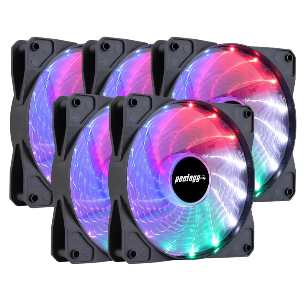 Kit 5 Cooler Fan Led High Quality (Escolha o seu) 120mm Gabinete Pc ...