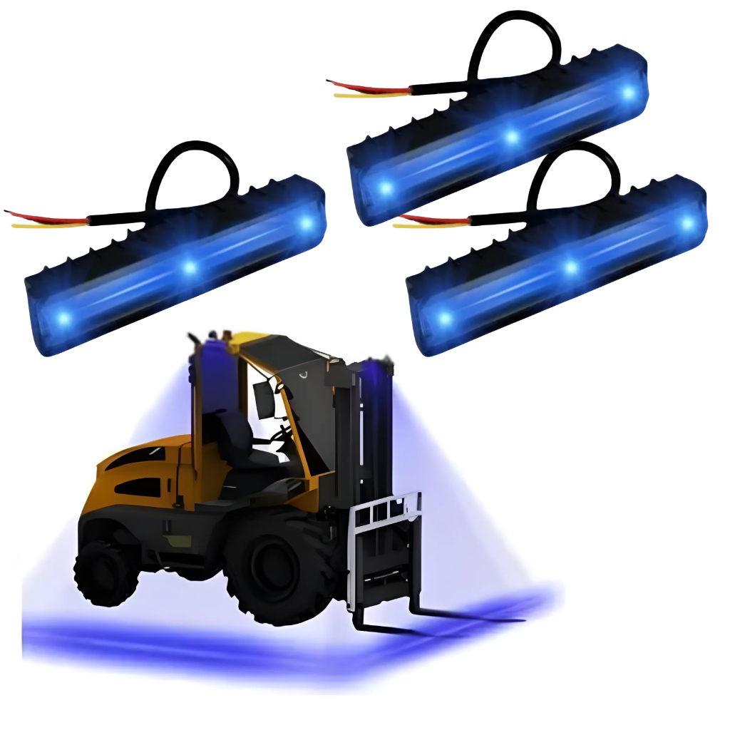 3 Farois Led Azul Blue Zone Com Pisca P/ Empilhadeira | Shopee Brasil