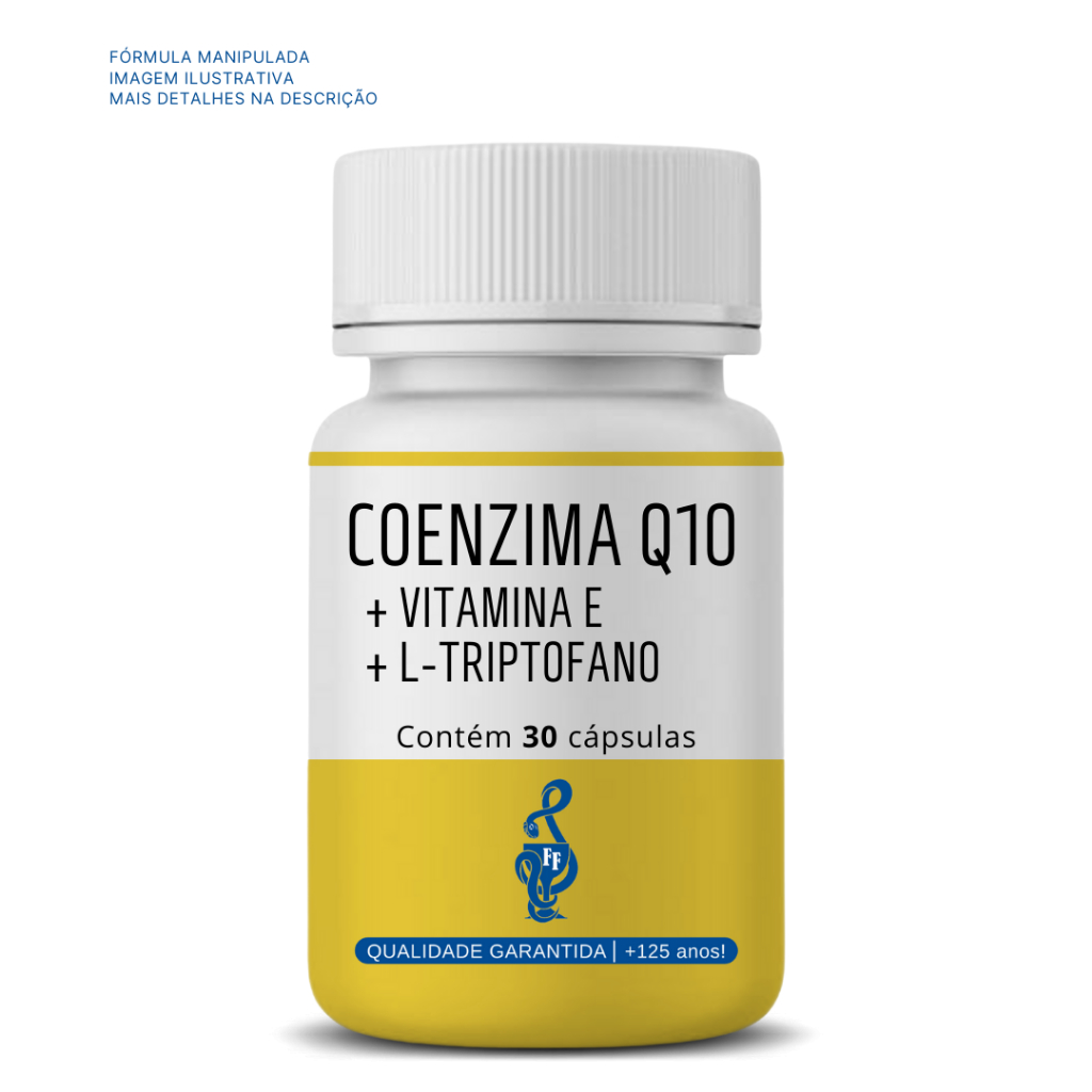 Coenzima Q10 200mg + Vitamina E + L-triptofano 30 CPS - ( Ubiquinona, Coq-10 ) | Shopee Brasil