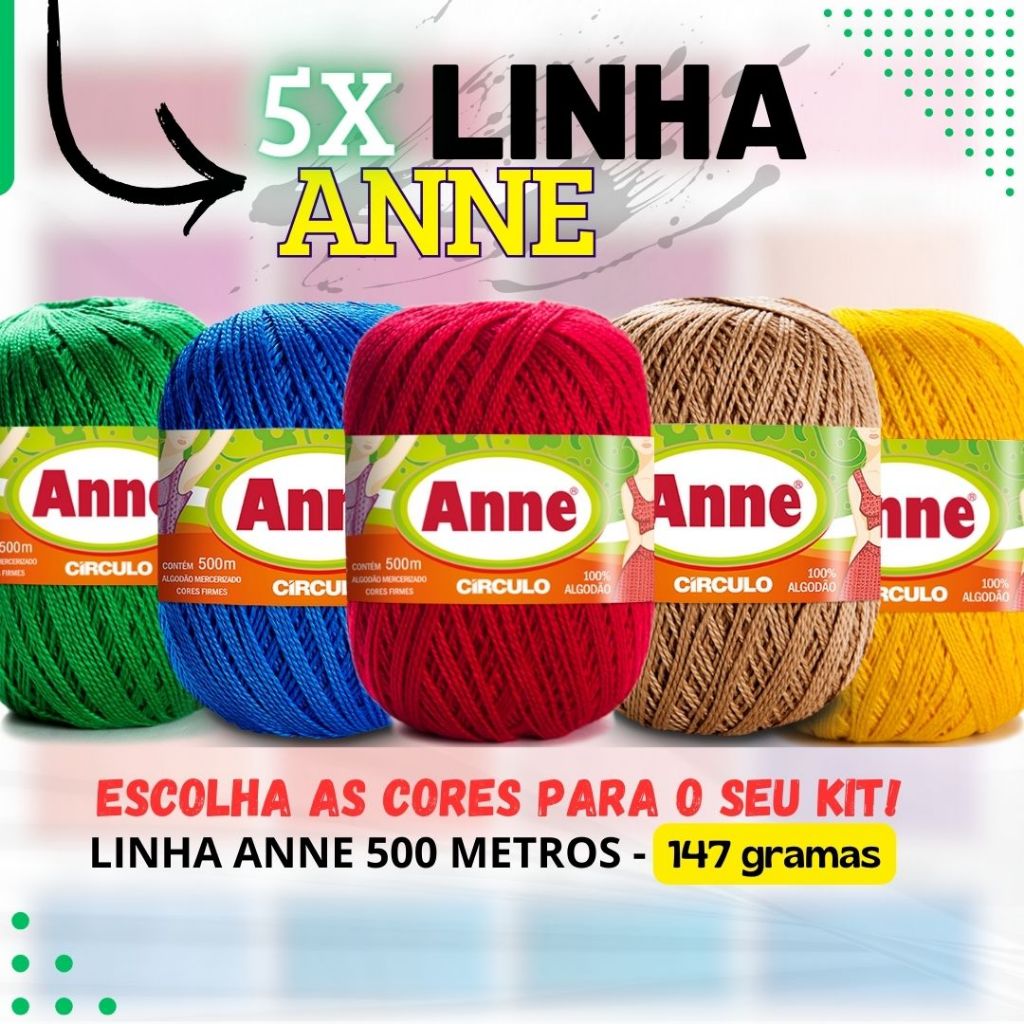 KIT - 5X Linha Anne Círculo 500 Metros 147g - Monte o seu KIT! | Shopee Brasil