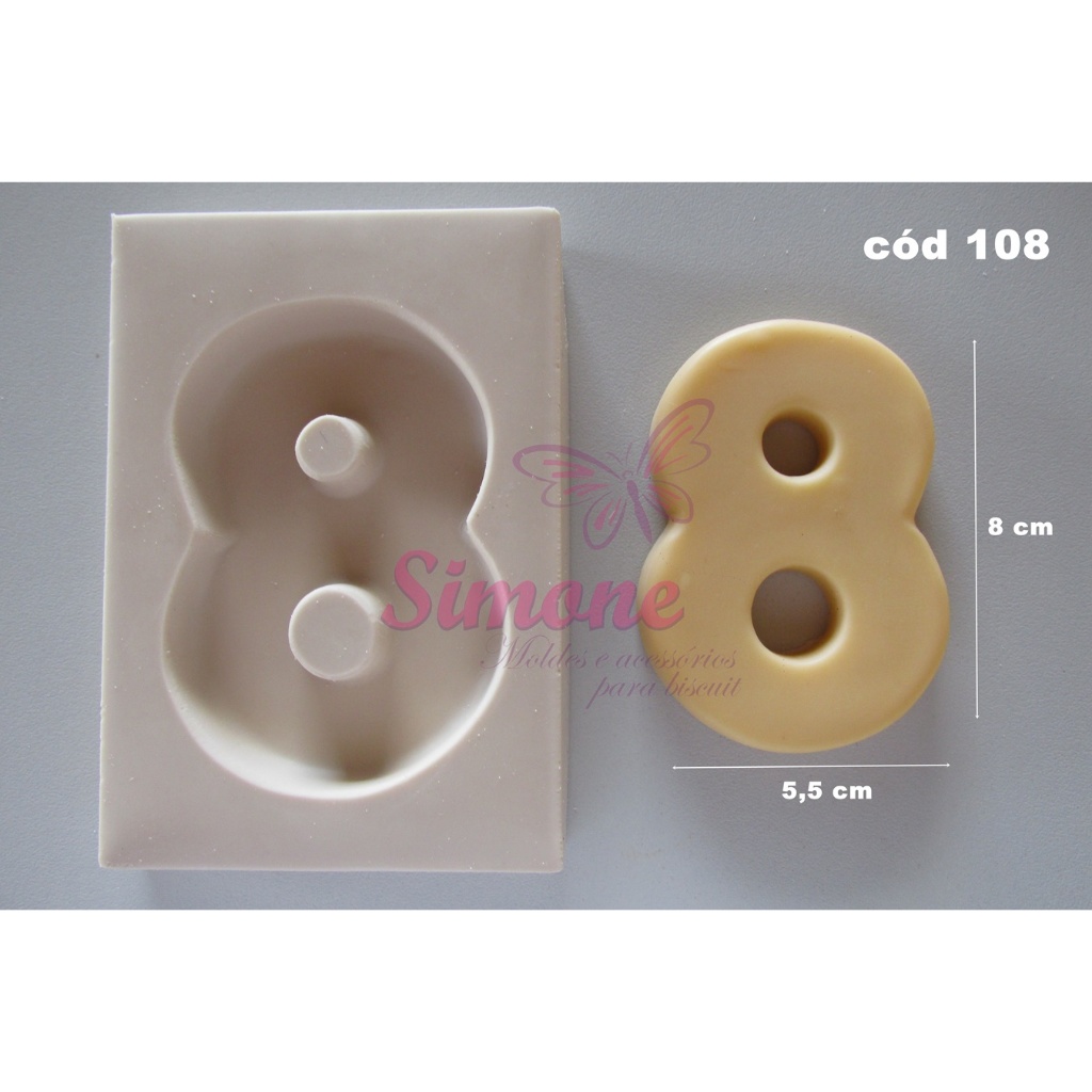 Molde de Silicone - número 8 -Cód 108 | Shopee Brasil