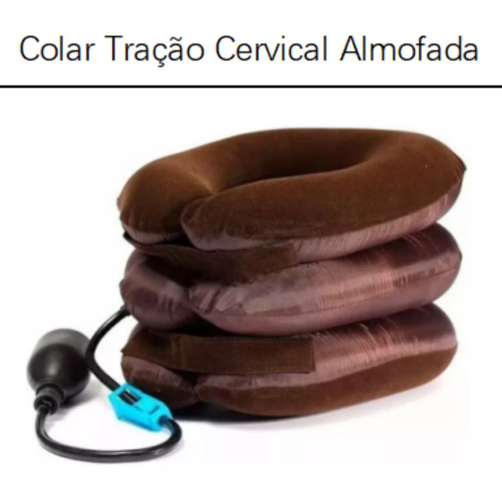 kit Colar Tração Cervical Almofada Inflável Para Encher Proteção da ...