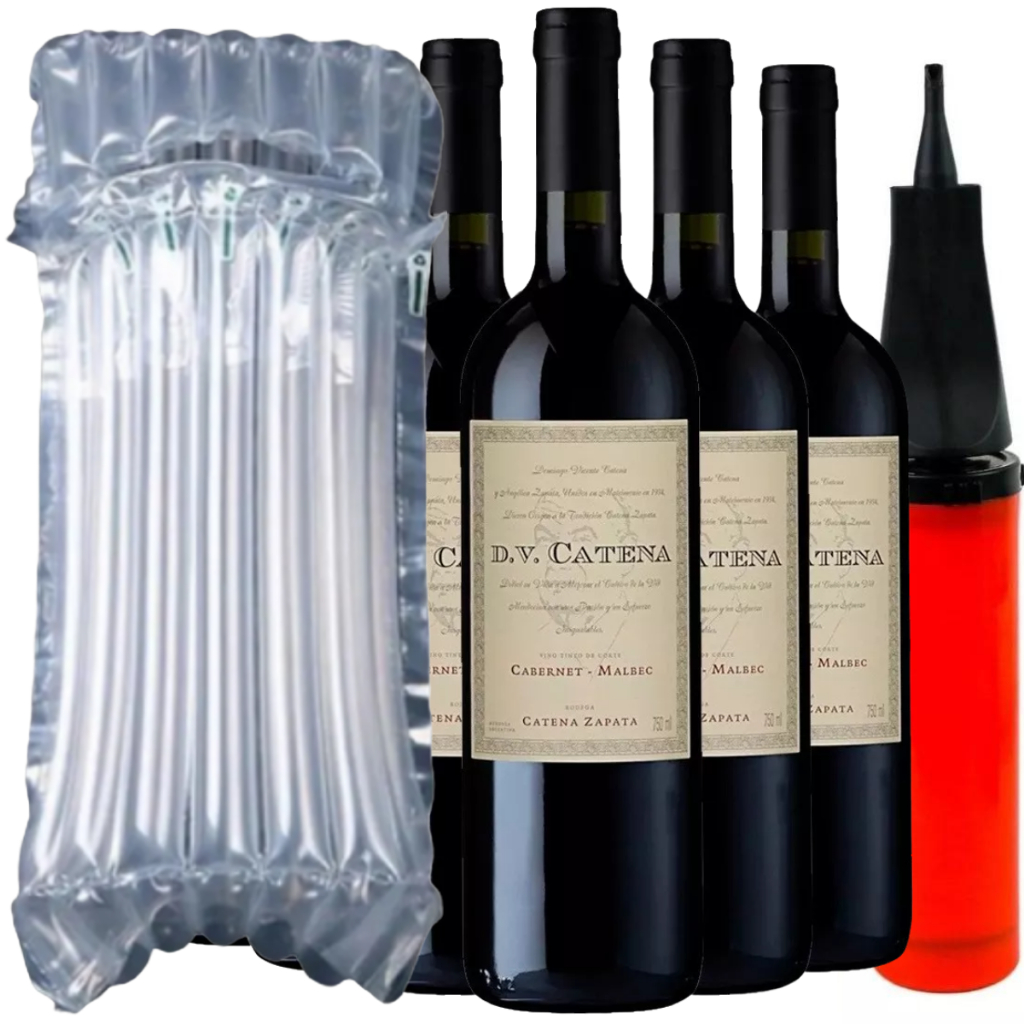 30 embalagem inflável wine bag para transporte garrafas de vinho + 1 ...
