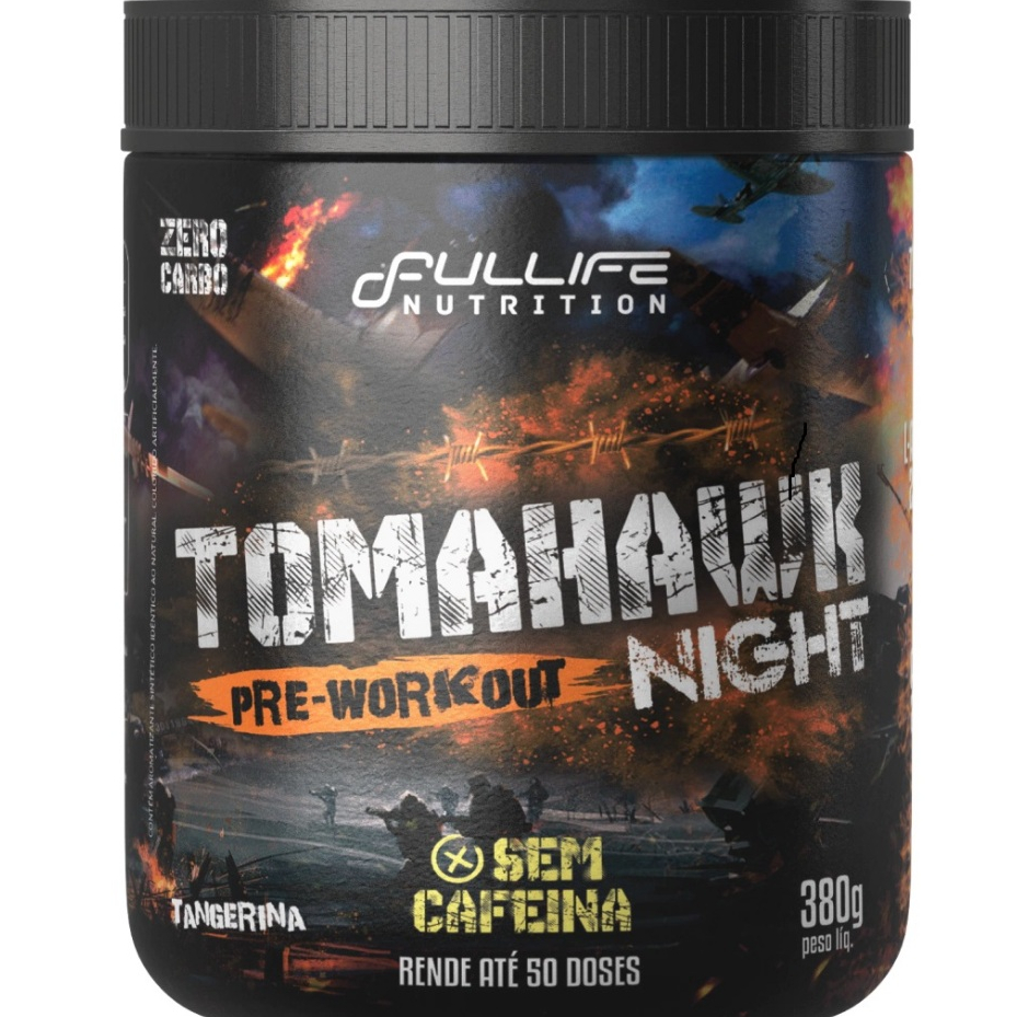 PRE TREINO TOMAHAWK NIGHT FULLIFE 380G - zero carbo e sem cafeina ...