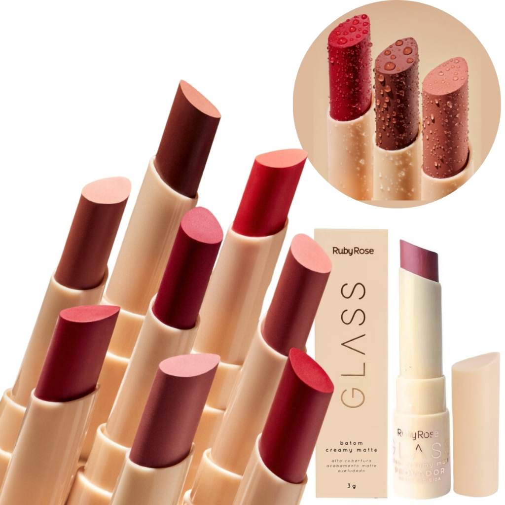 Batom Creamy Matte Glass Ruby Rose Aveludado Resistente Água | Shopee ...