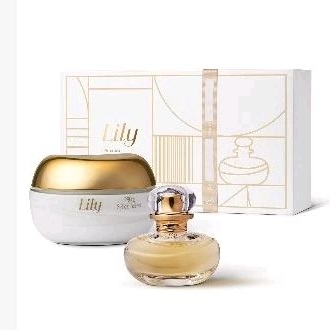 kit presente Lily contém 1 frasco perfume lily de 30 ml e 1 pote de ...