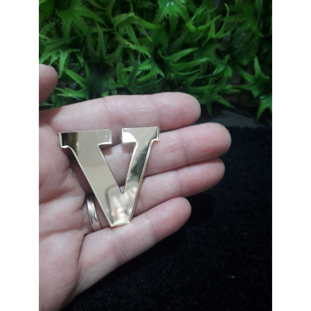 Letras Autocolante - em Acrilico Espelhado Dourado - 4cm altura ...