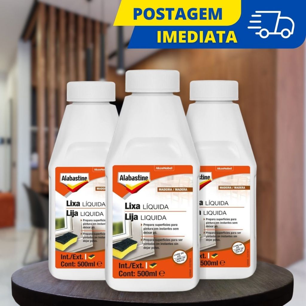 Lixa Liquida Alabastine para Madeiras e Metais 500 ml Coral Não deixa ...