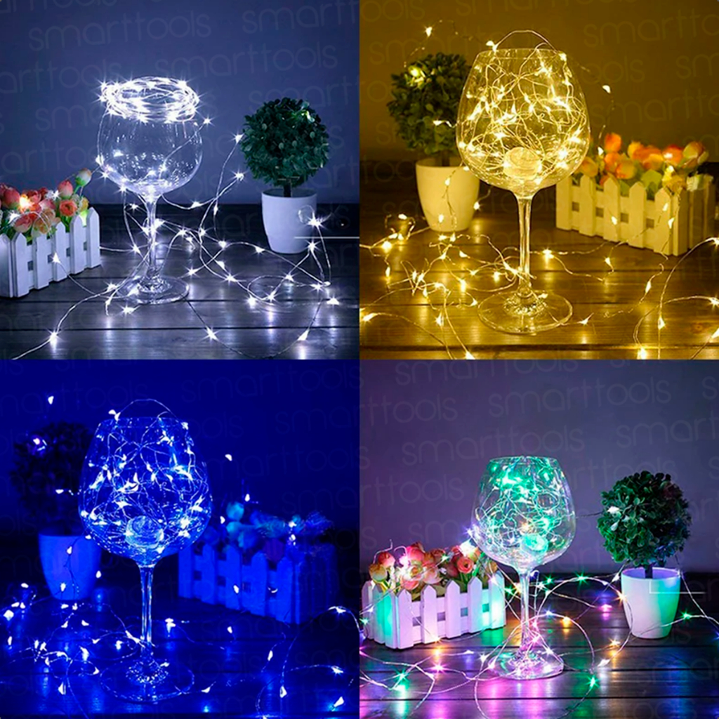 Fio de Fada Led 10m 100 Luzes Luminária Decoração Atacado Pilha Várias ...