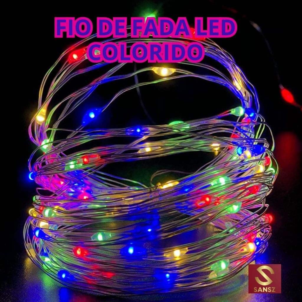 Fio de Fada LED Decoração Cordão de Luz - COLORIDO | Shopee Brasil