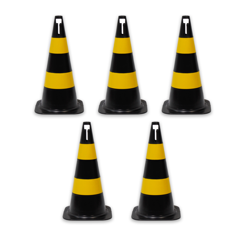 5 Cones Sinalização Segurança Pvc 50cm | Shopee Brasil