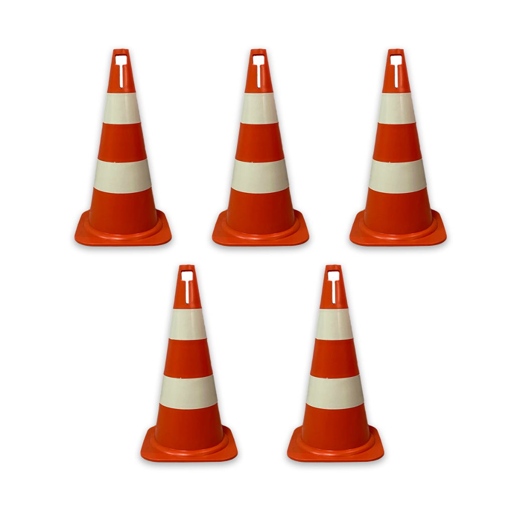 5 Cones Sinalização Segurança Pvc 50cm | Shopee Brasil