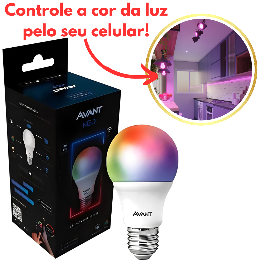 Lâmpada Smart Bulbo Led Wi-fi Inteligente Rgb 10w Bivolt 110V/220V Avant | Shopee Brasil