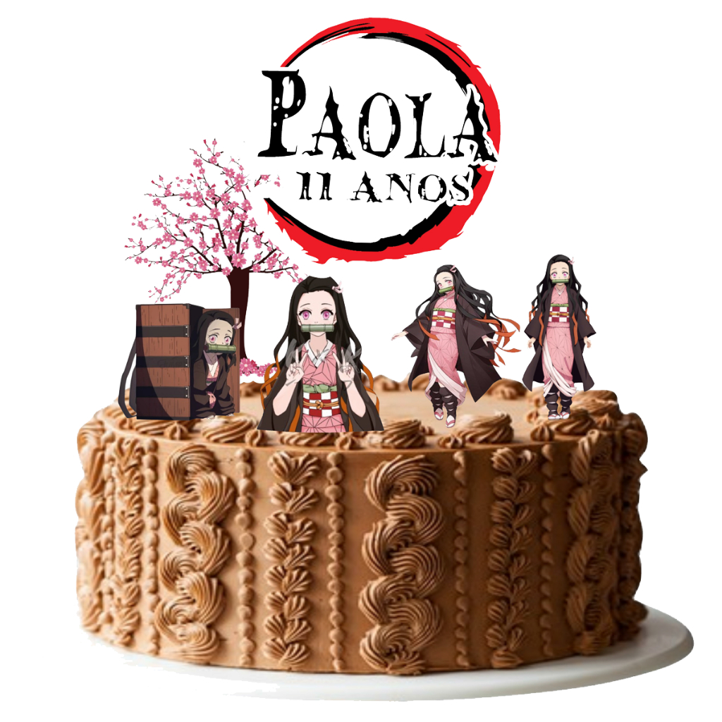 Topo de Bolo Personalizado Nezuko Demon Slayer Topper Cake | Shopee Brasil