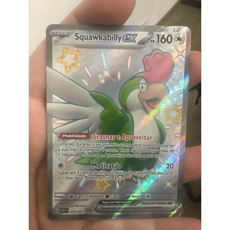 Carta Pokémon Squawkabilly ex Shiny (PAF 223/091) | Shopee Brasil