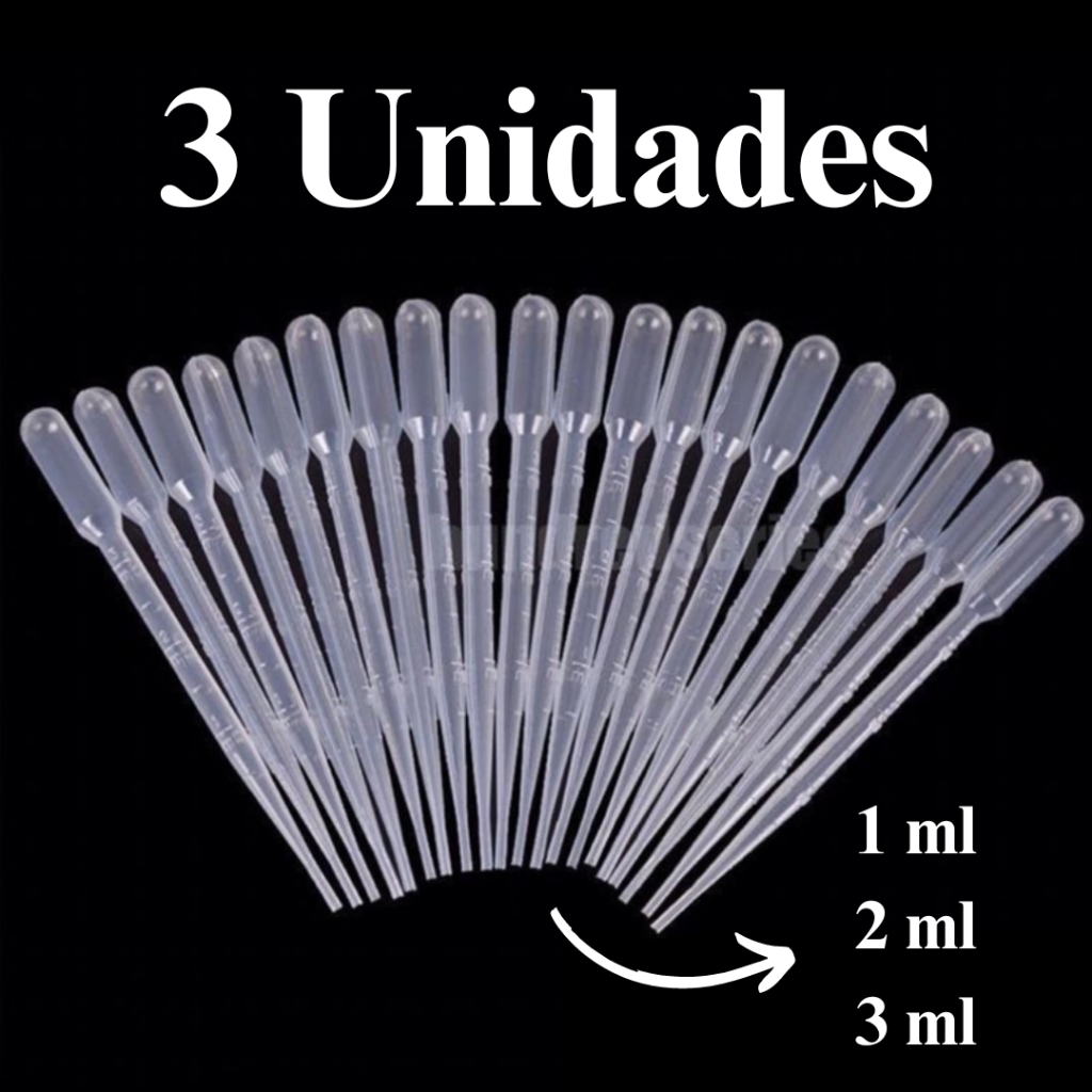 Pipeta Plastica Pasteur Conta Gotas 3 ML Com Marcador de ml Dosador pipetas Kit 3 5 10 unidades ...