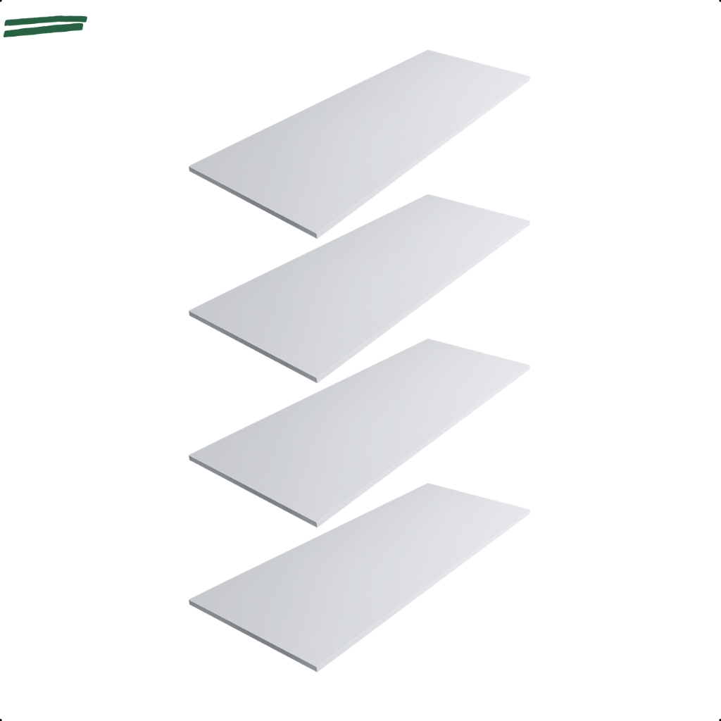 Kit 4 Prateleira Branca 90X40 Tampo Tabua Mdf Organizadora Decoração ...