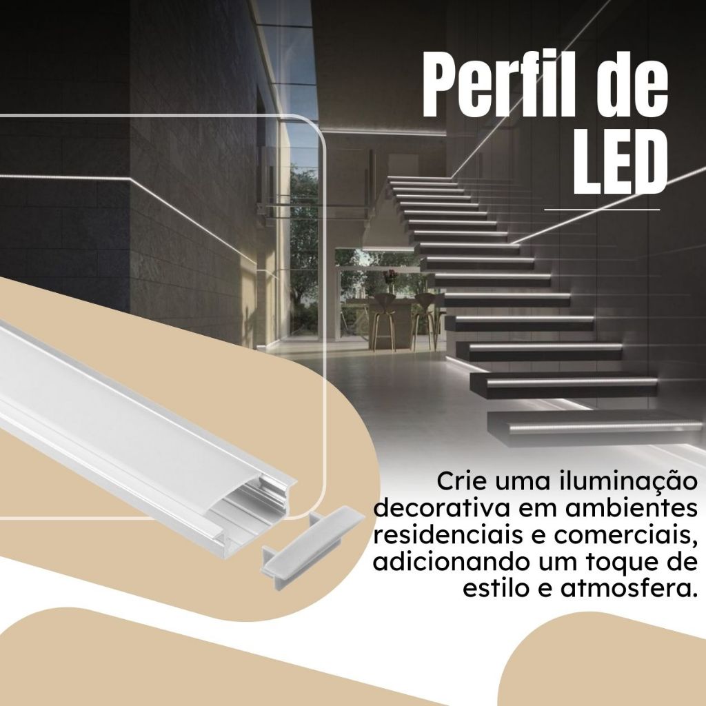 Perfil Luminaria para Fita Led de Embutir em Alumínio com Difusor Slim ...