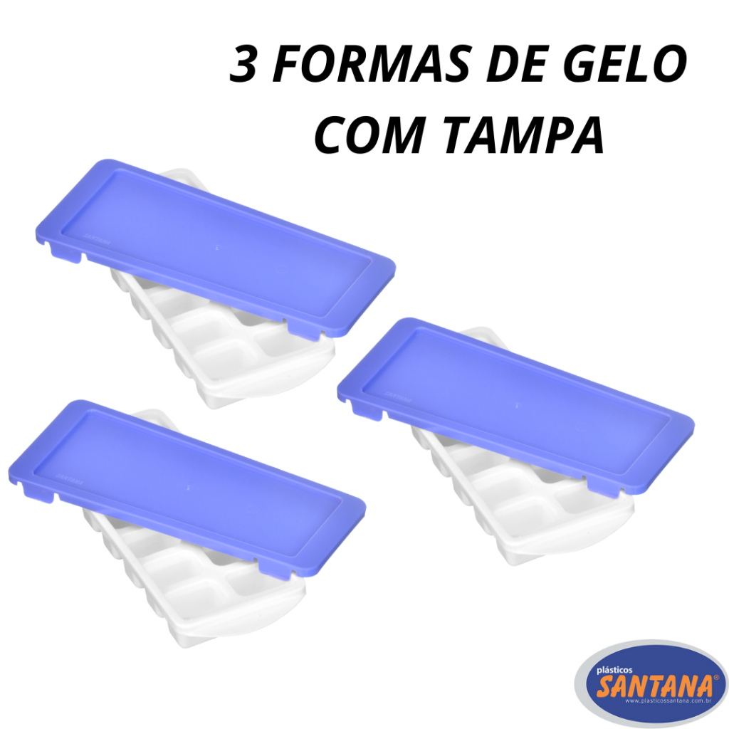 Conjunto c/3 formas de gelo com tampa | Shopee Brasil