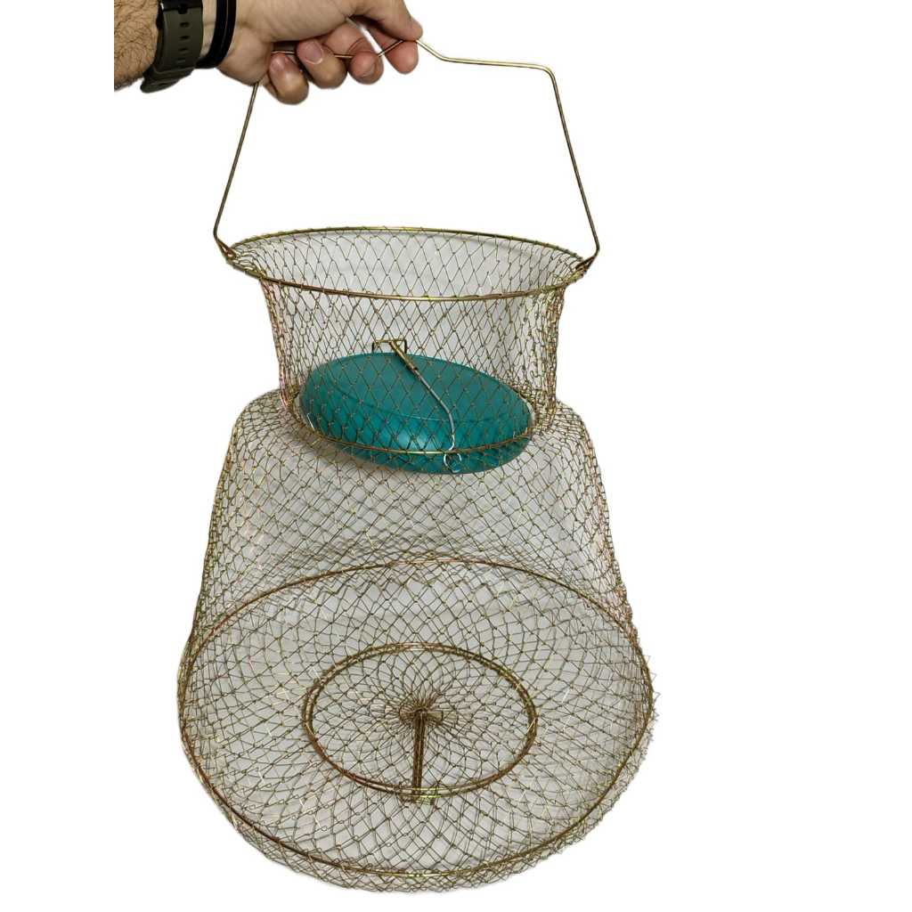 Sambura De Arame Covo Cesto Viveiro Pesca Dobravel Duas Bocas Boia ...
