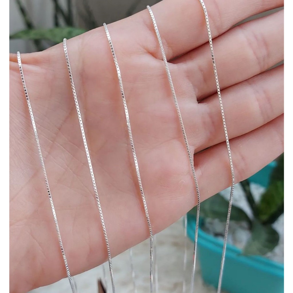 Colar Prata 925 Feminino E Masculino 40cm A 70cm Corrente Veneziana ...