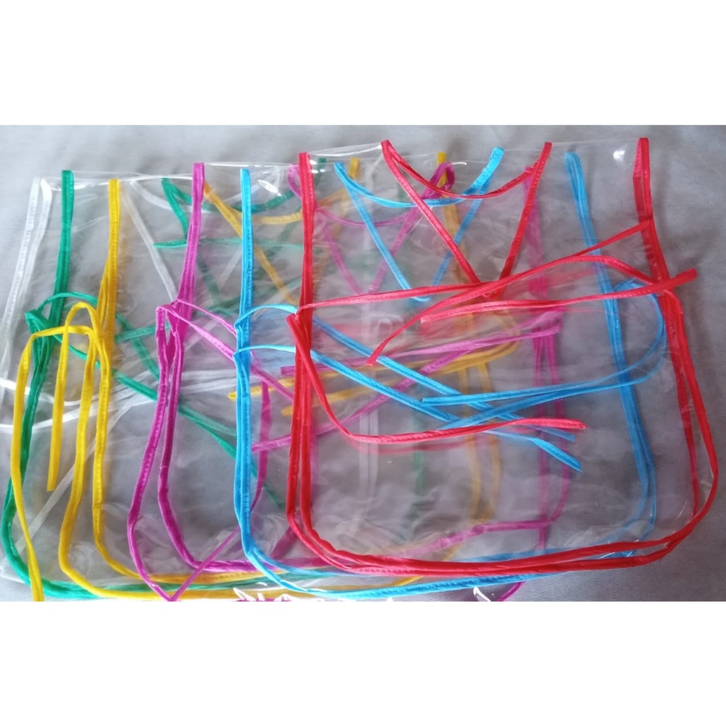 Avental infantil escolar colete trasparente resistente kit com 3 ...