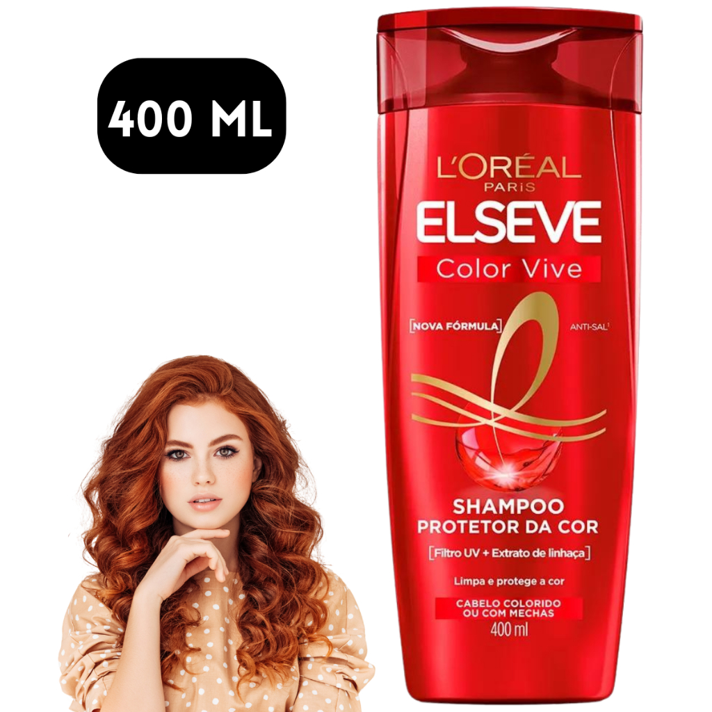 Elseve Shampoo Color Vive Protetor da Cor Extrato de Linhaça Loreal ...