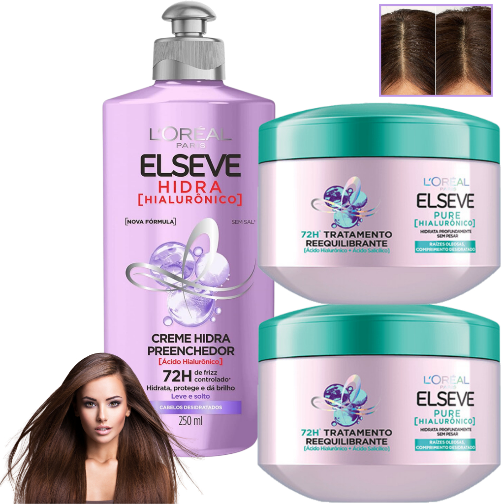 Kit ELseve Tratamento Pure Reequilibrante Hidra Preenchedor | Shopee Brasil